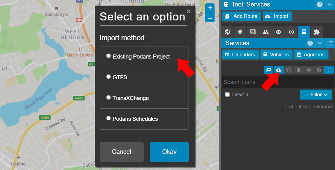 Importing Services from Existing Projects