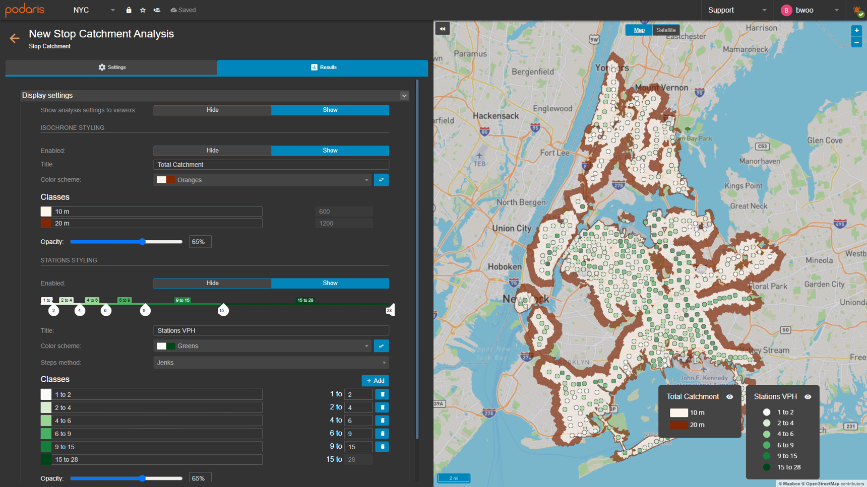 Podaris:Insight Stop Catchment Analysis